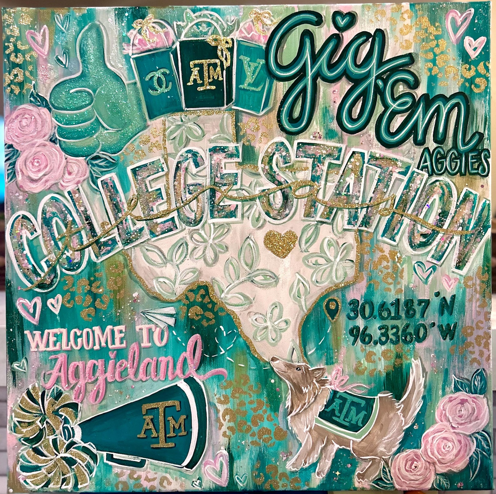 Custom Painted College Canvas - Etsy