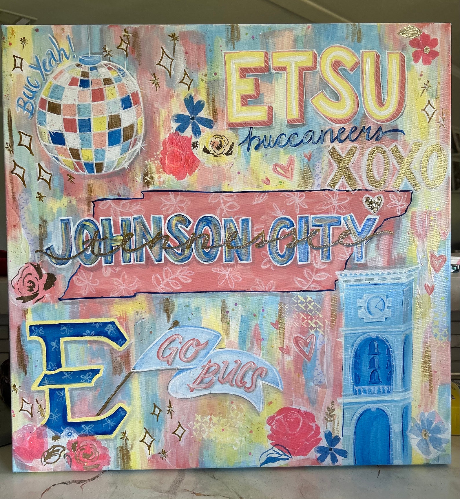 Custom Painted College Canvas - Etsy