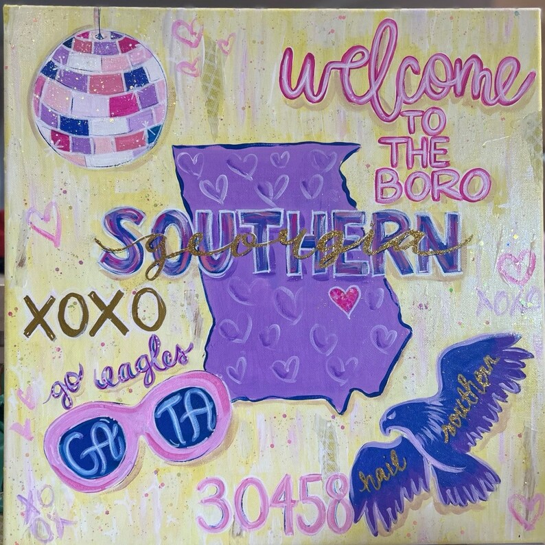 Custom Painted College Canvas - Etsy