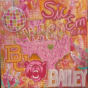 Custom Painted College Canvas - Etsy