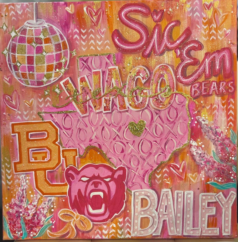 Custom Painted College Canvas - Etsy