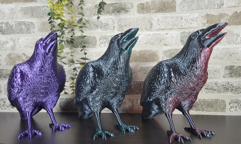 Raven Lamp | Sculpture | Desk Lighting | Halloween Decor | Unique Gift ...