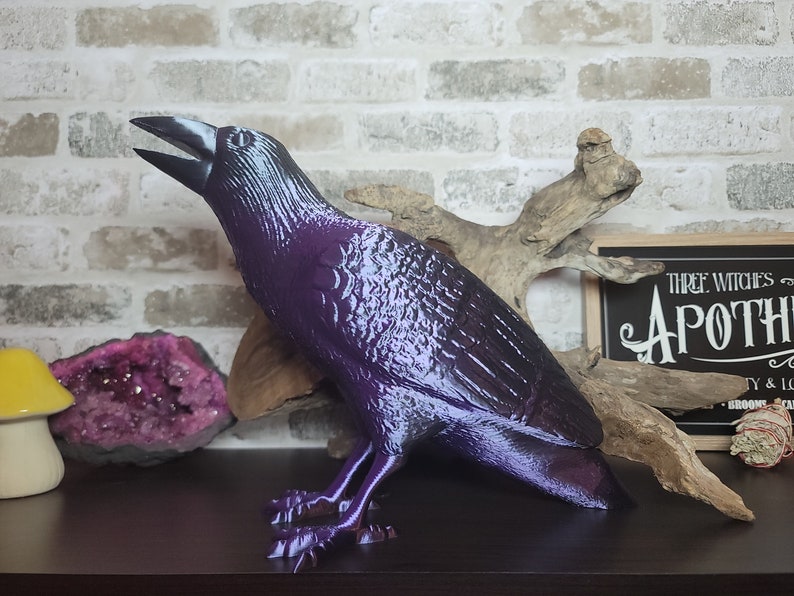 Raven Lamp | Sculpture | Desk Lighting | Halloween Decor | Unique Gift ...