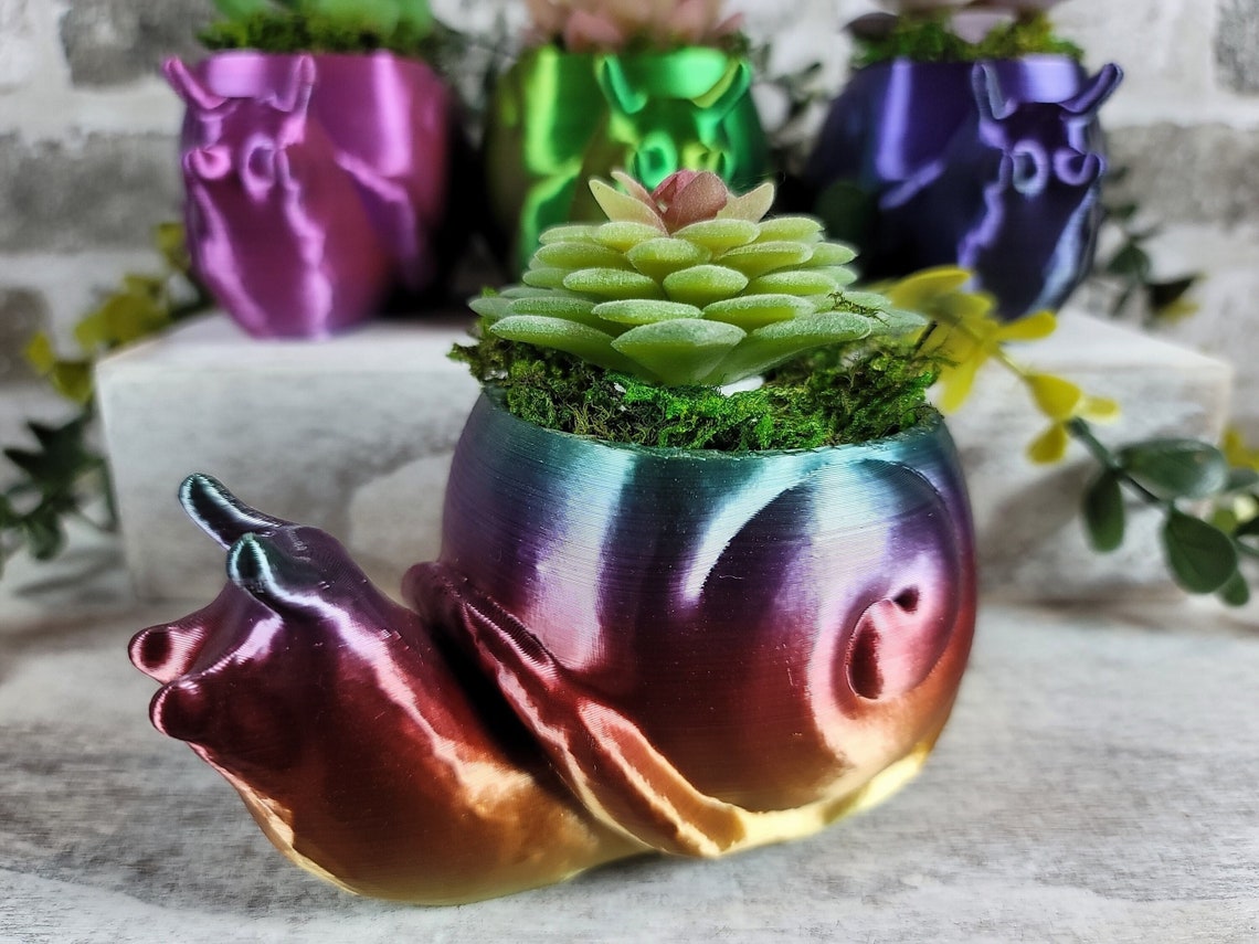 Snail Succulent Planter | Home Decor | Unique Gift | 3D Printed - Etsy