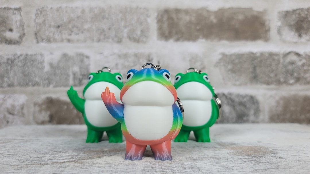 Middle Finger Frog Keychain | Gag Gift | Funny | Quirky | Cute | Unique ...