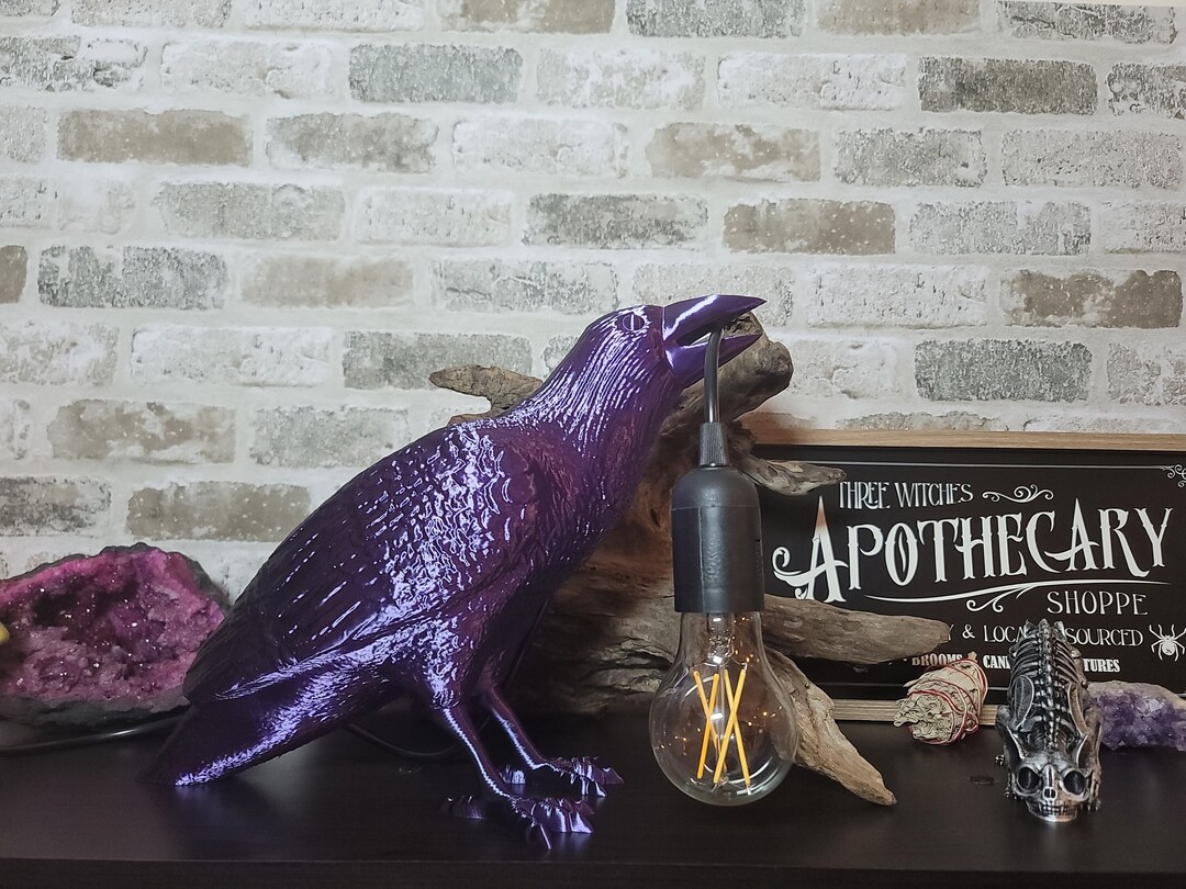 Raven Lamp | Sculpture | Desk Lighting | Halloween Decor | Unique Gift ...