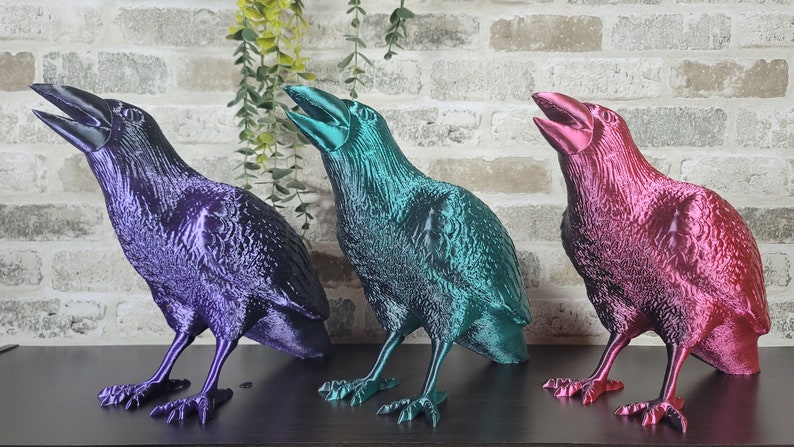 Raven Lamp | Sculpture | Desk Lighting | Halloween Decor | Unique Gift ...