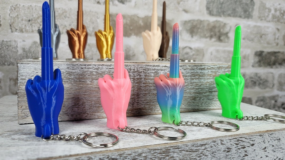 Collapsing Middle Finger Keychain | Fun Fidget Toy | Gag Gift ...