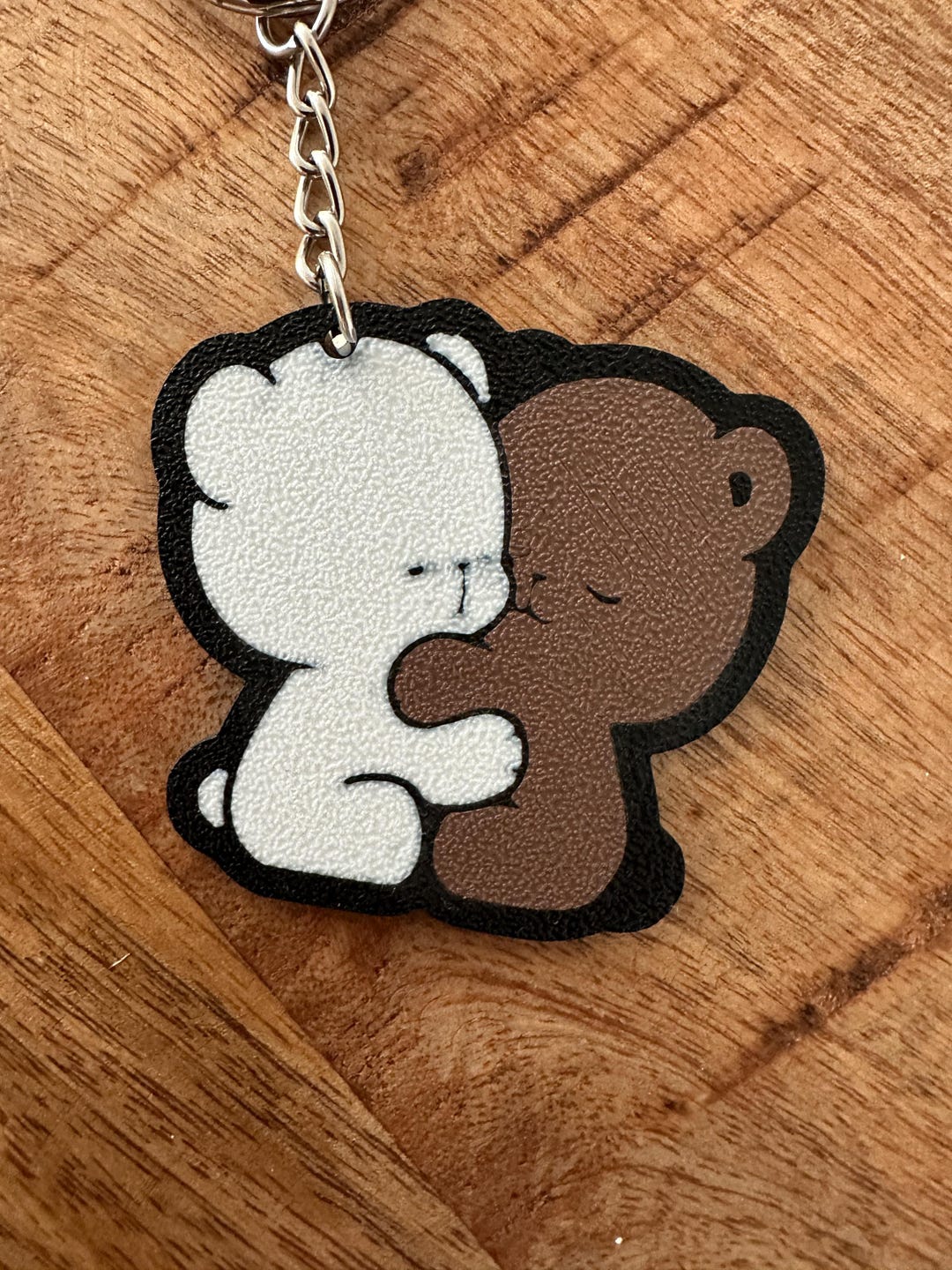 Teddy Bear Couple Keychain - 3D Printed Hugging Bears, Symbol of Love ...