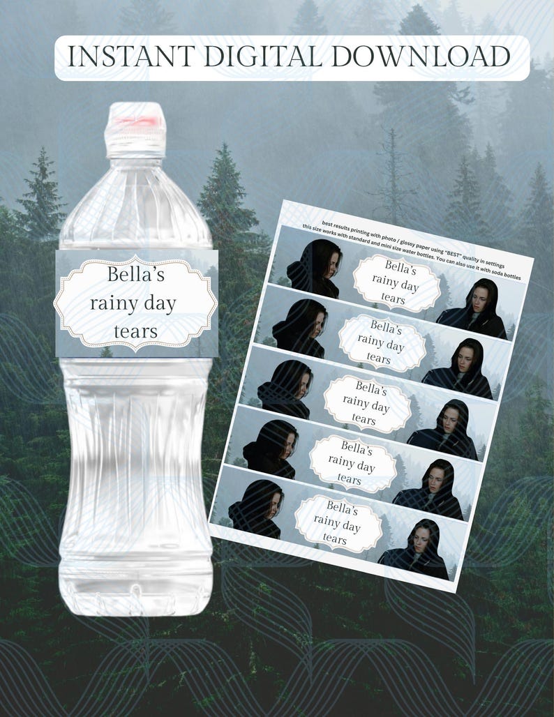 Eclipse Your Thirst: Twilight-inspired Water Label Twilight Watch Party ...
