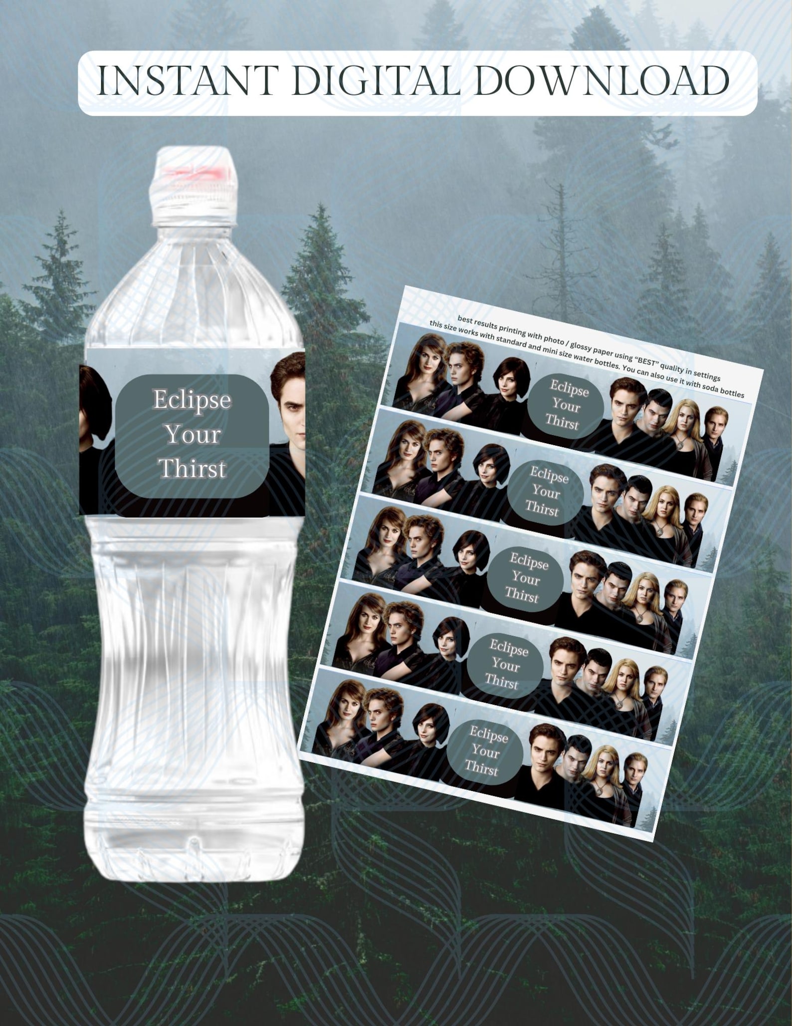 Eclipse Your Thirst: Twilight-inspired Water Label Twilight Watch Party ...