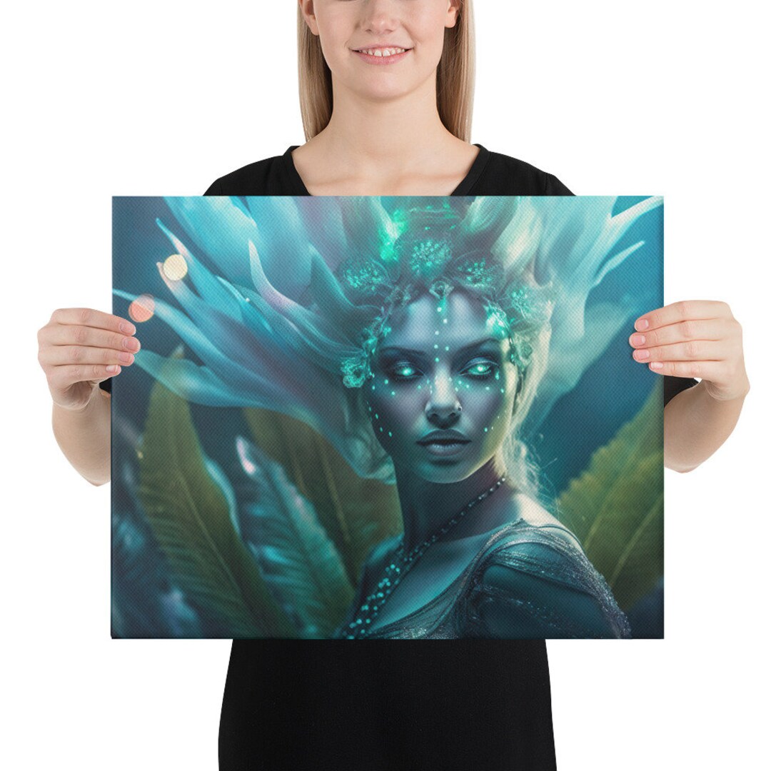 Small Turquoise Mermaid Canvas Print | Mermaid Canvas Art | Mermaid Art ...