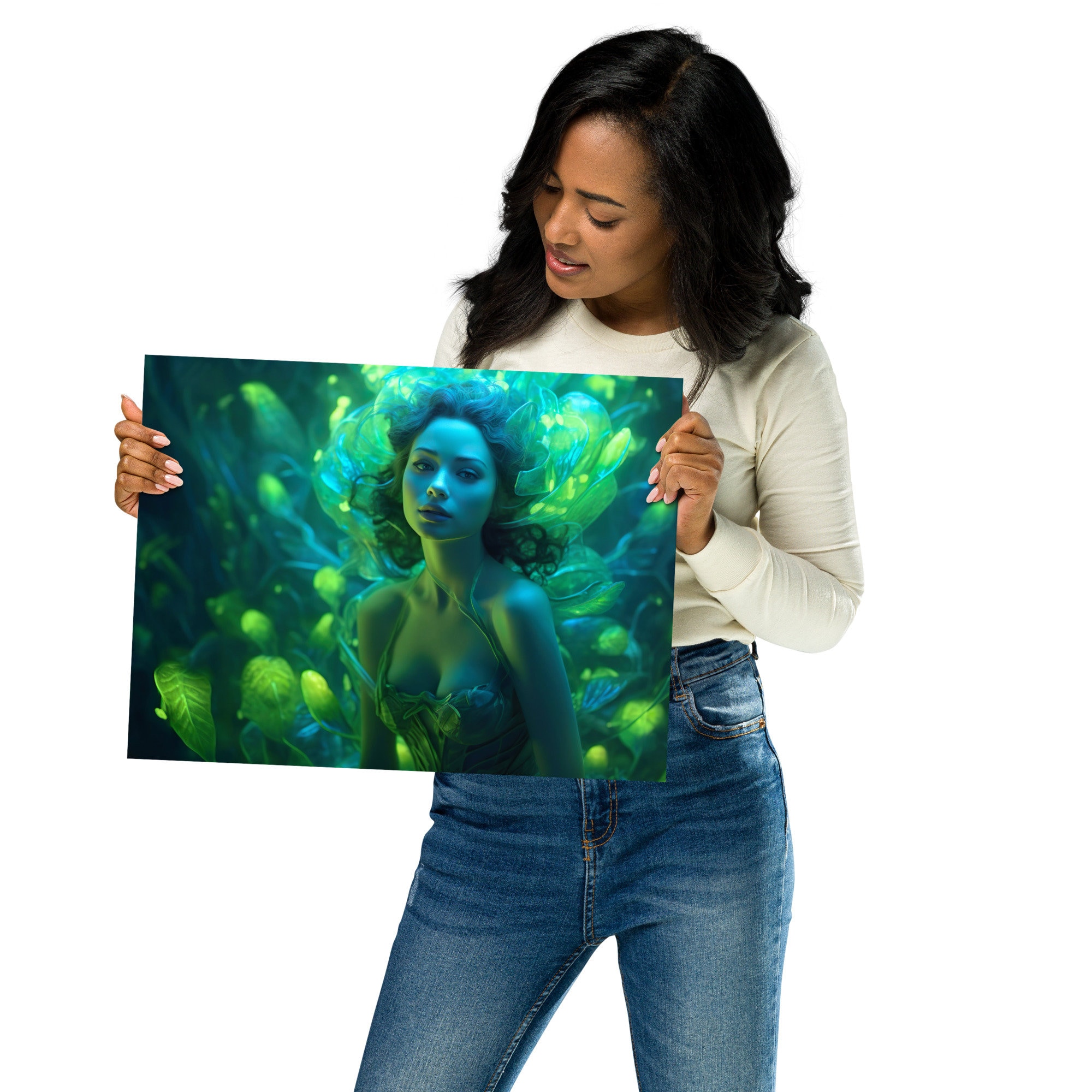 Green Mermaid Poster Enhanced Matte Paper Mermaid Poster Mermaid Art ...