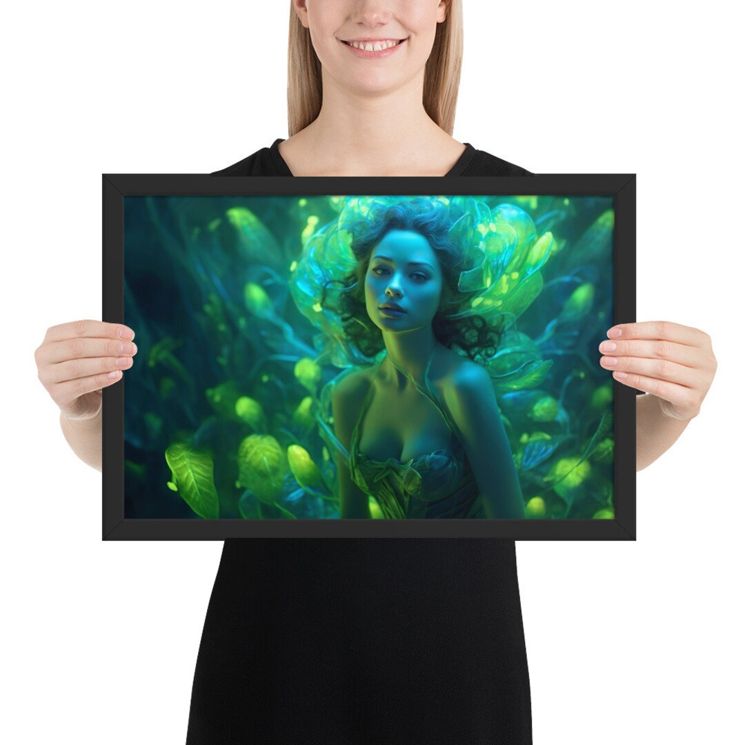 Small Green Mermaid Framed Matte Poster Mermaid Poster Mermaid Art ...
