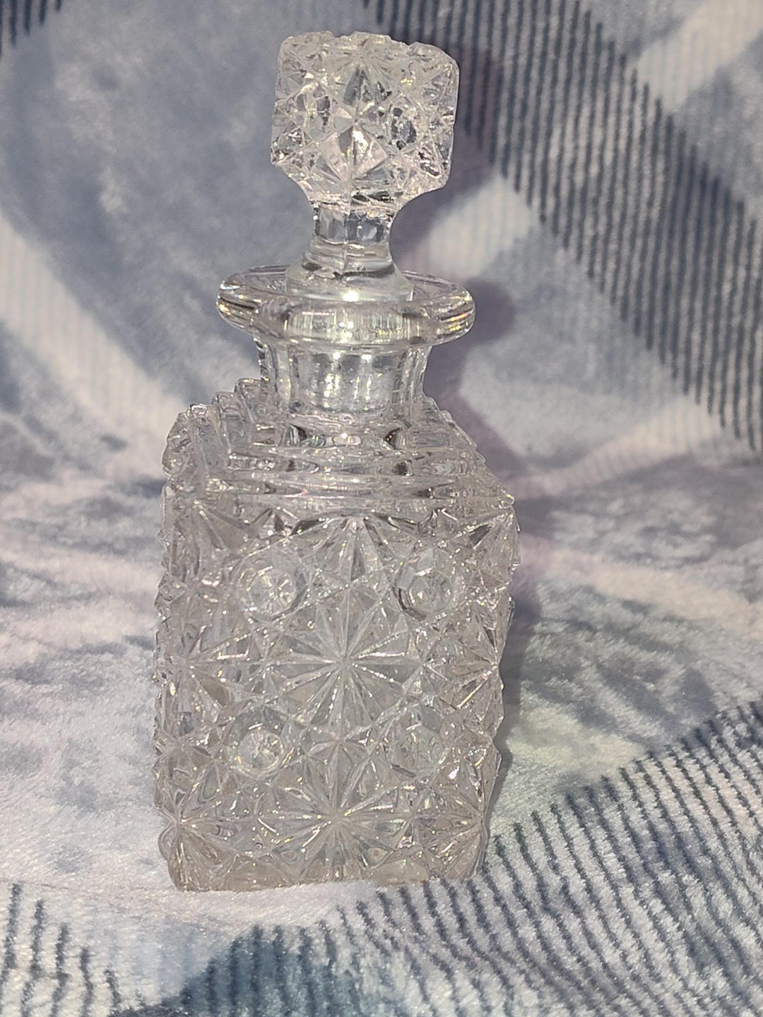 Antique Victorian Star of David Small Crystal Decanter Liquor Perfume ...