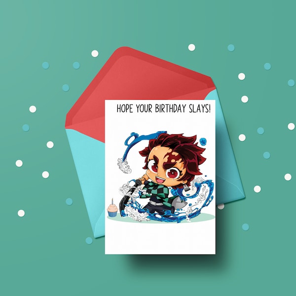 Demon Slayer Printable Birthday Card - Etsy