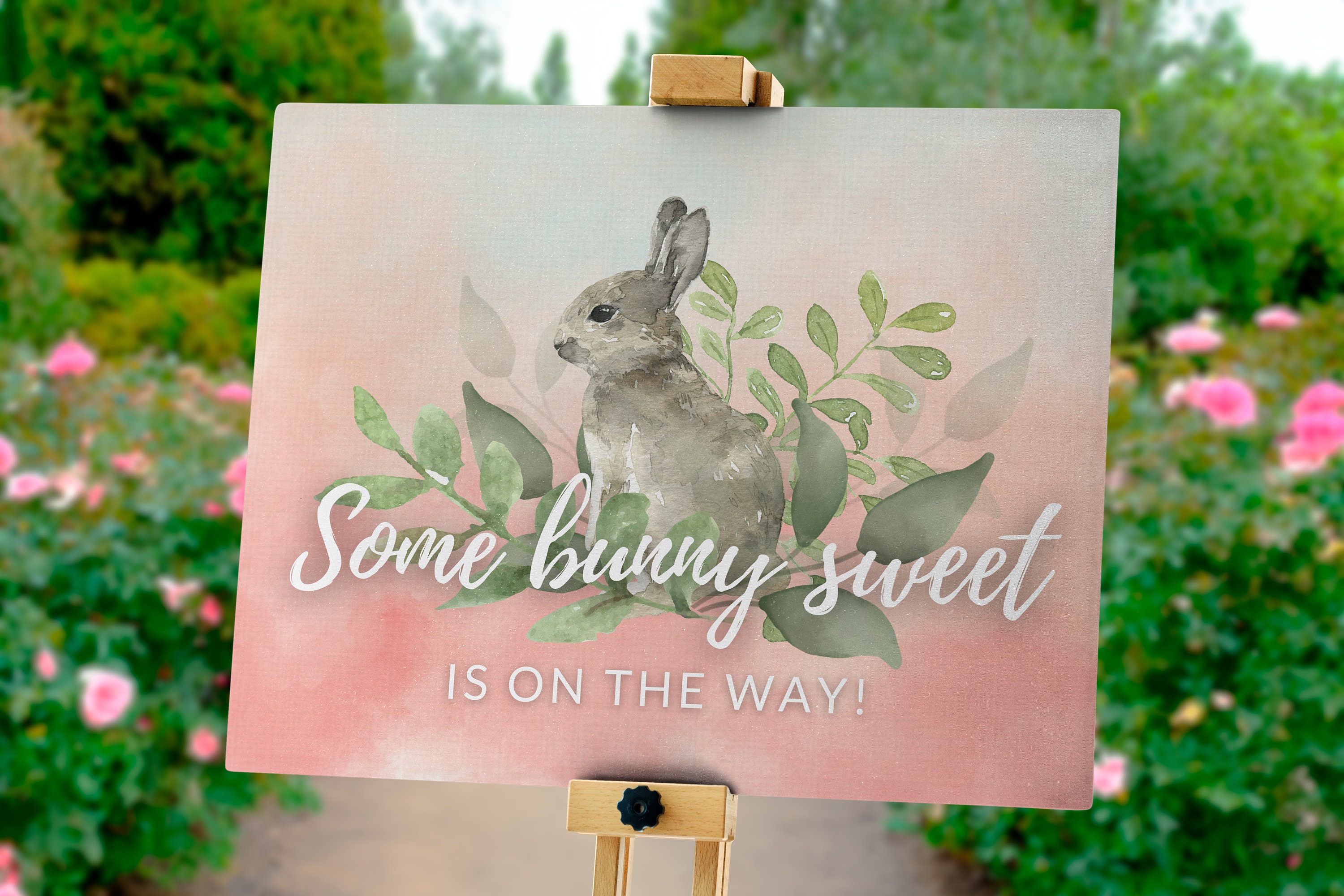 Bunny Theme Baby Shower 24x18" Poster - "some Bunny Sweet is on the Way ...
