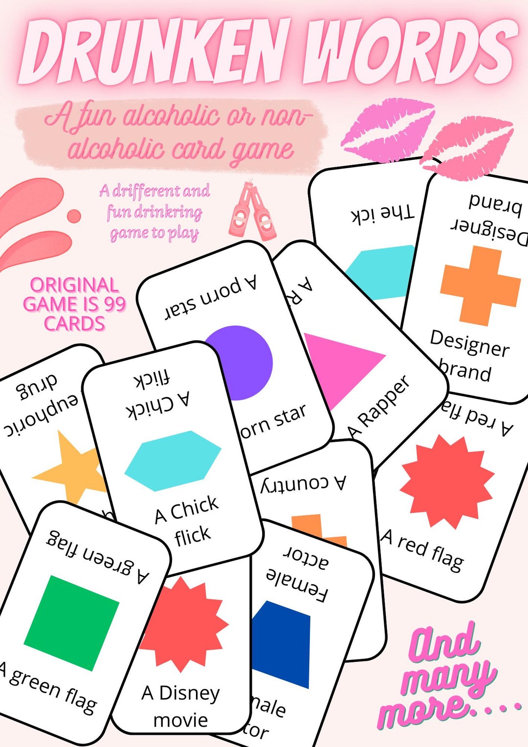 Drunken Words: Fun Adult Drinking Card Game (digital Download) - Etsy