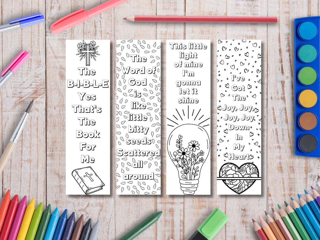 Bible Verse Coloring Bookmark Christian Digital Bookmark - Etsy