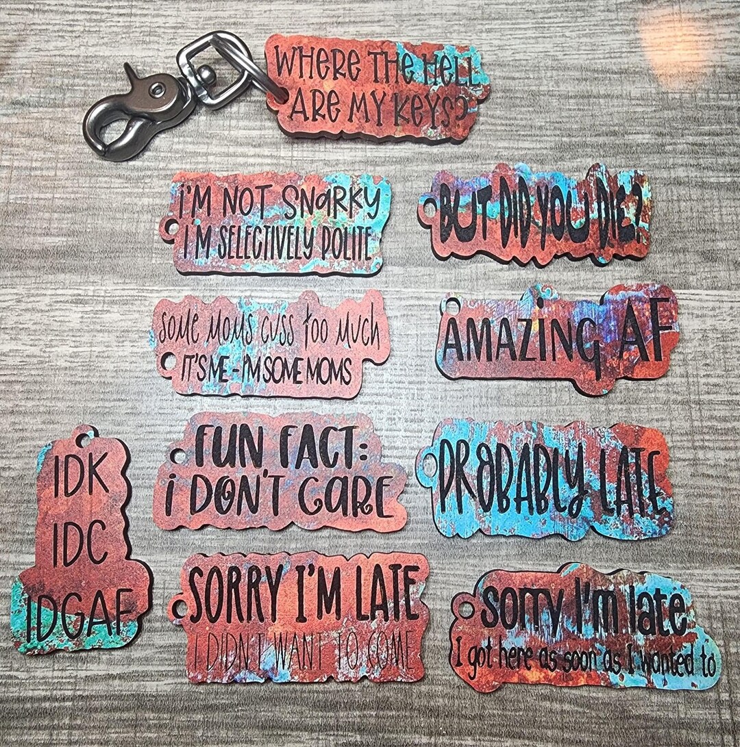 Snarky Keychain Acrylic Life Turquoise Copper - Etsy