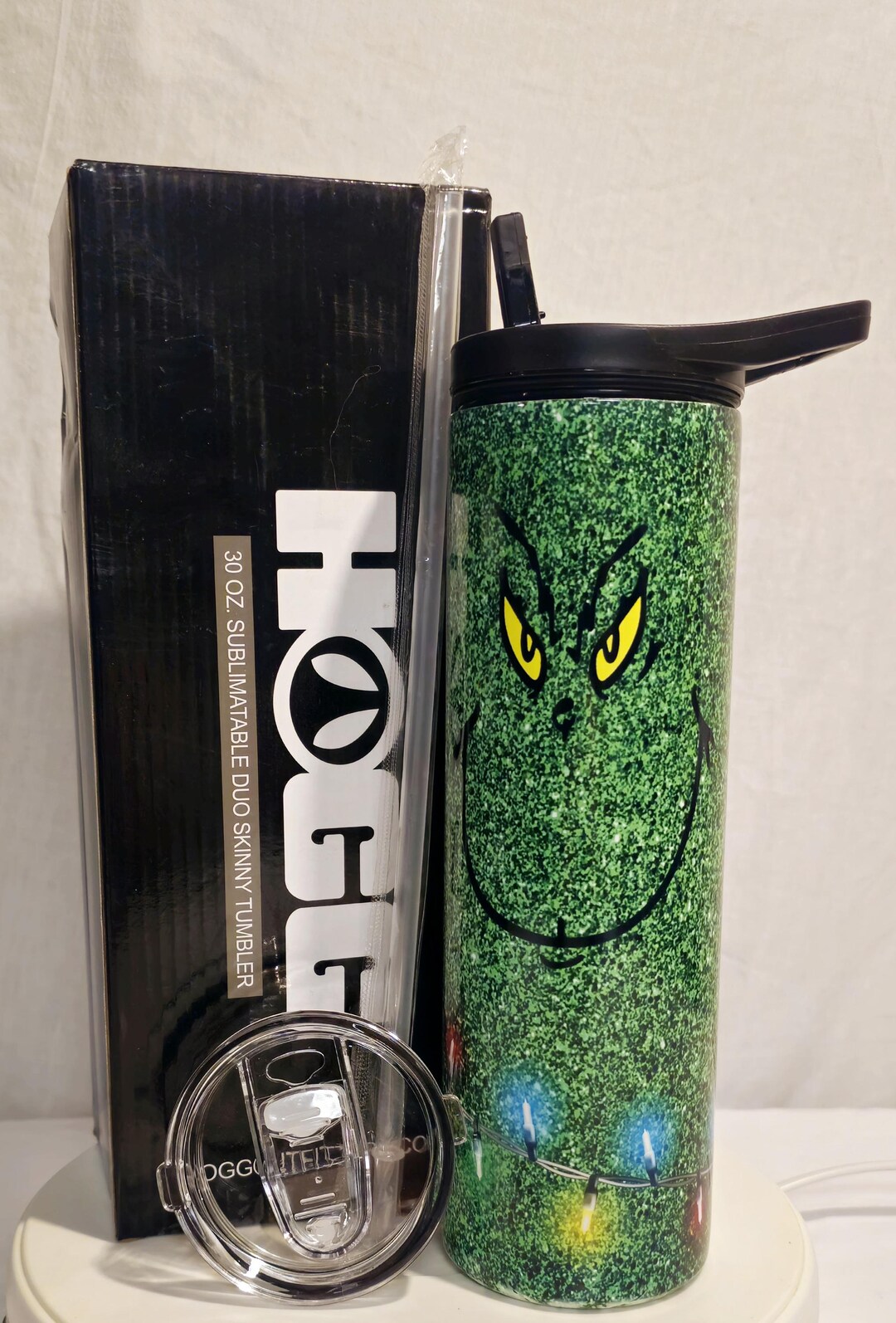30 Oz Resting Grinch Face Insulated Vacuum Sealed Sublimated ...
