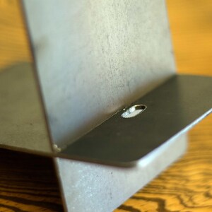 Minimalist Metal Phone Stand | Industrial Steel Phone Holder | Handmade ...