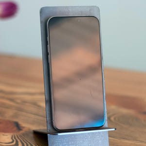 Minimalist Metal Phone Stand | Industrial Steel Phone Holder | Handmade ...
