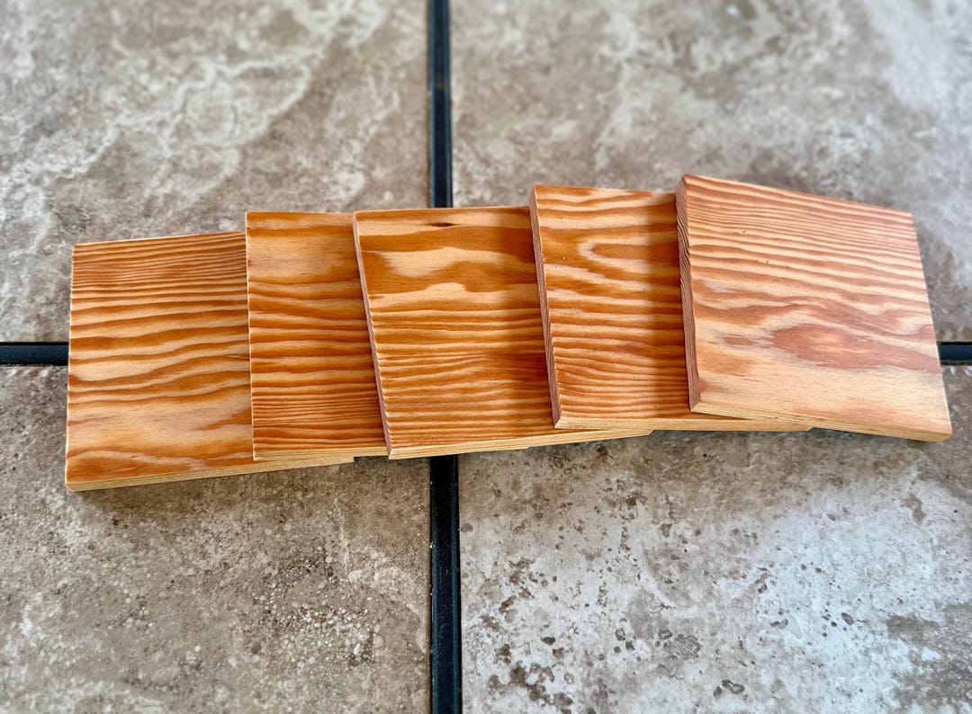 Reclaimed Wood Coasters | Rustic Pine Coaster Set | 4"x4" Handmade ...