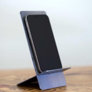 Minimalist Metal Phone Stand | Industrial Steel Phone Holder | Handmade ...