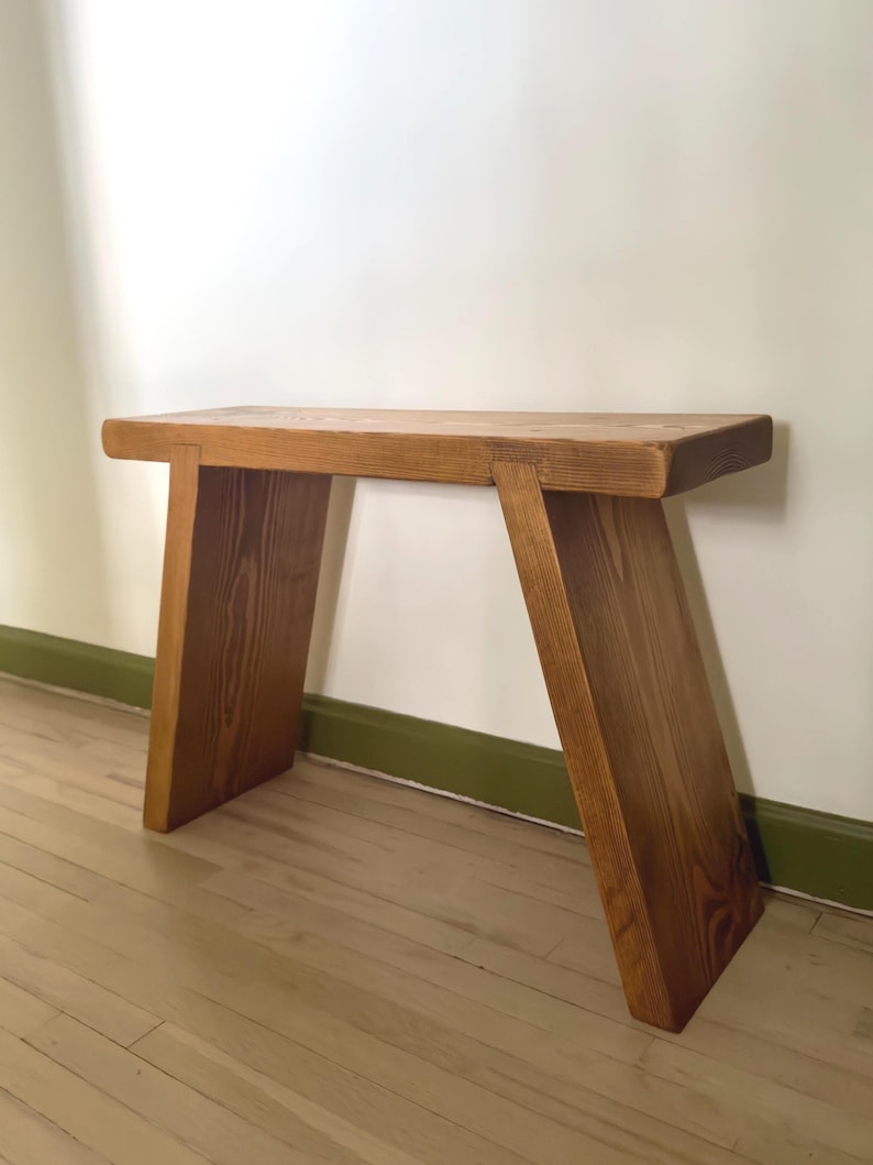 Handmade Wooden Milking Stool: Rustic Farmhouse Bench, Solid Yellow ...