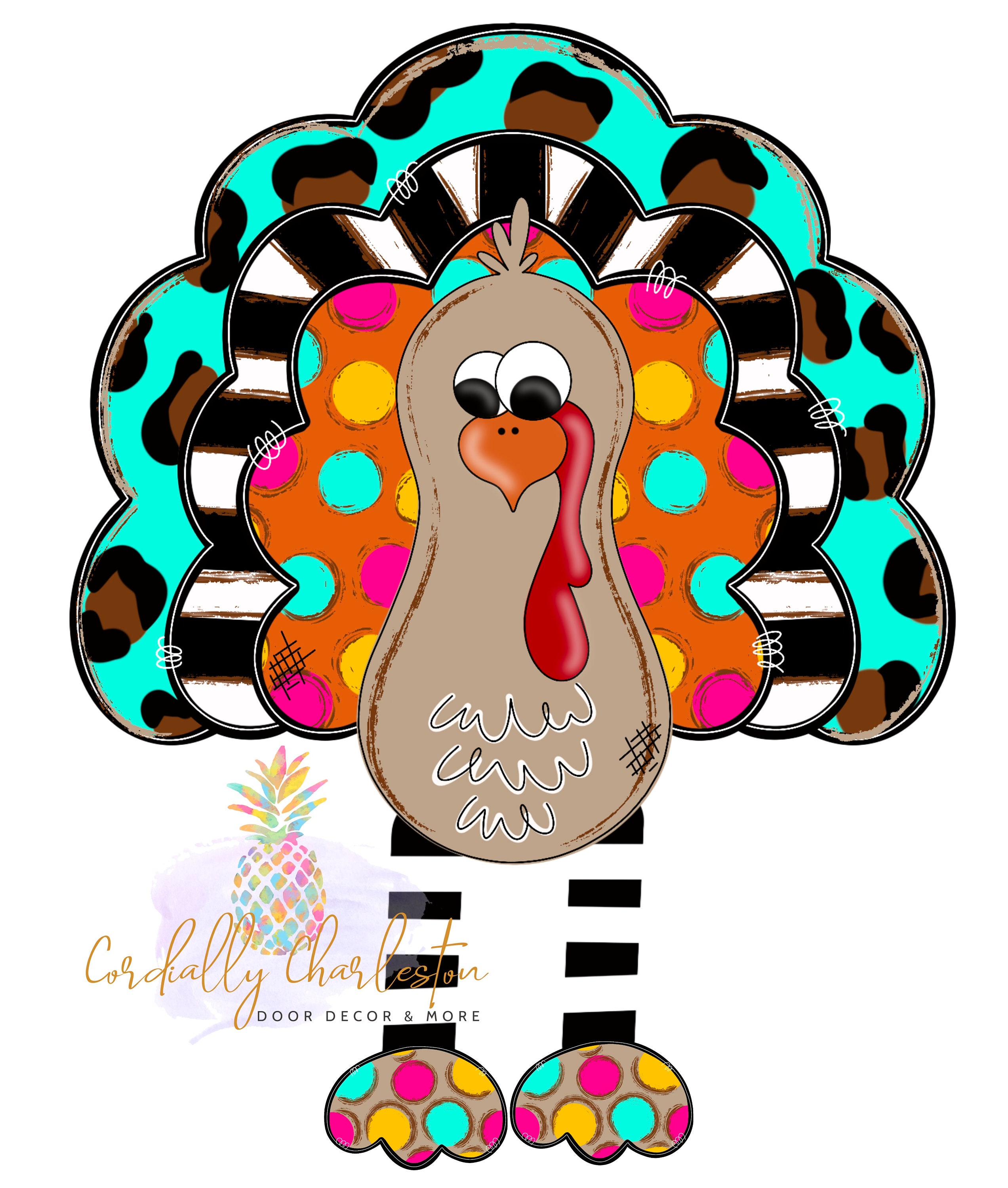 Funky Turkey Door Hanger Template Digital Template Thanksgiving