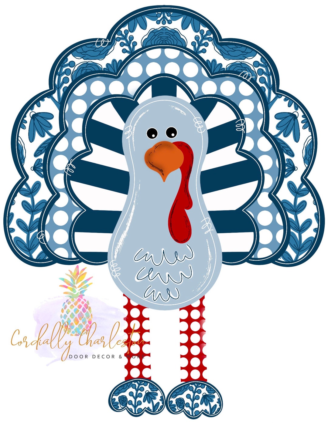Blue Turkey Door Hanger Template | Digital Template | Turkey Template ...