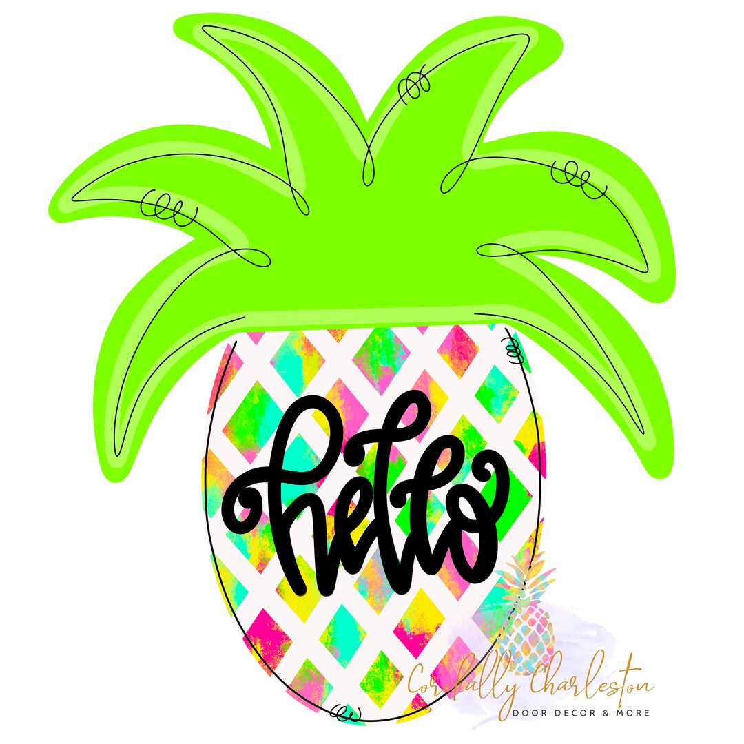 Pineapple Door Hanger Template | Digital Template | Door Hanger ...