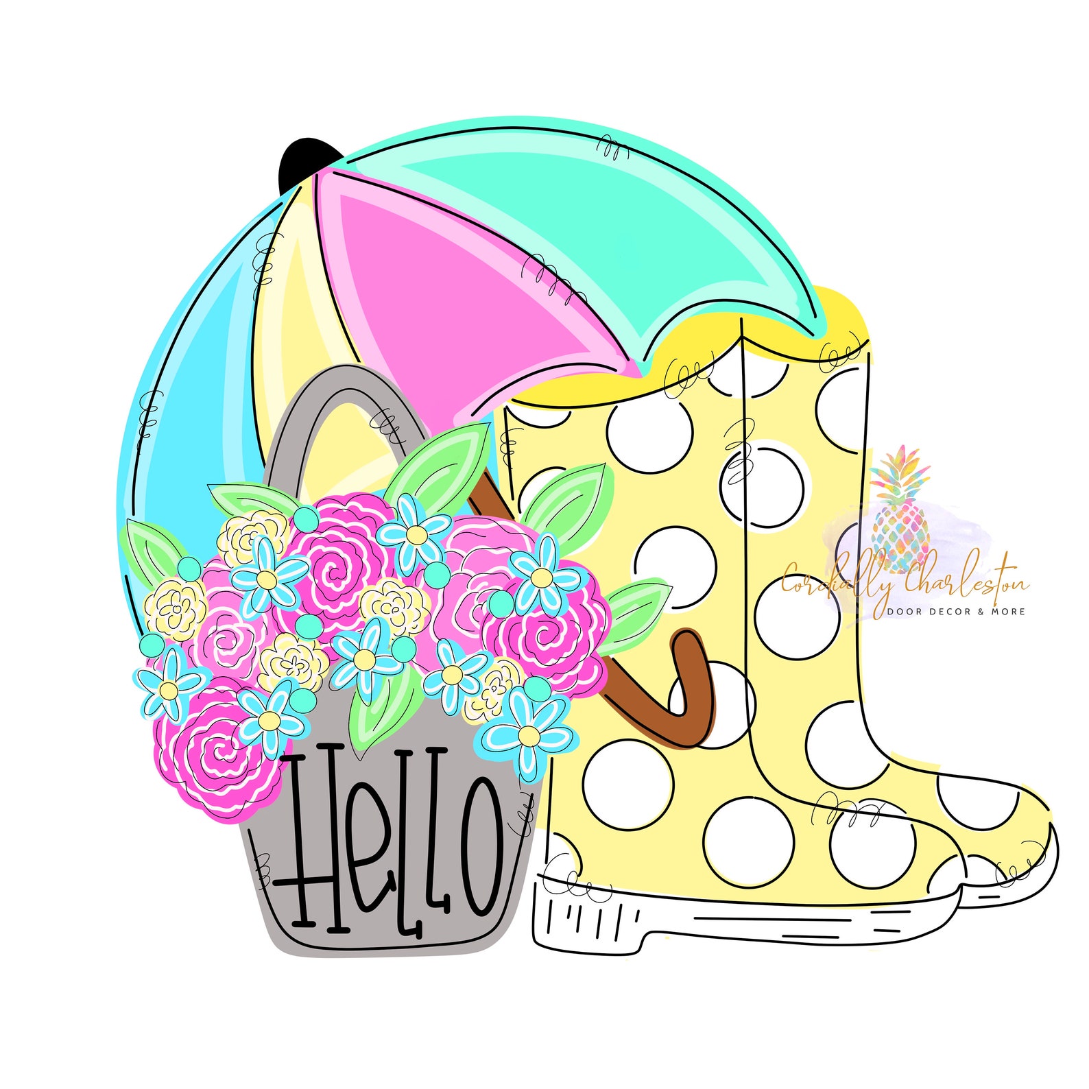 Spring Door Hanger Template | Digital Template | Door Hanger Template ...