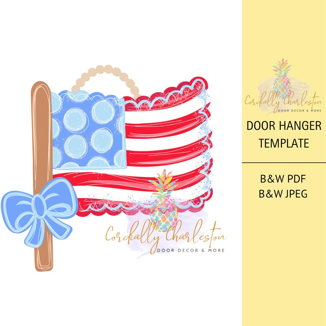 Patriotic Door Hanger Template | Digital Template | Door Hanger ...