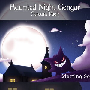 Gengar Overlay - Haunted Night Gengar - Stream Pack - EN / FR - Etsy