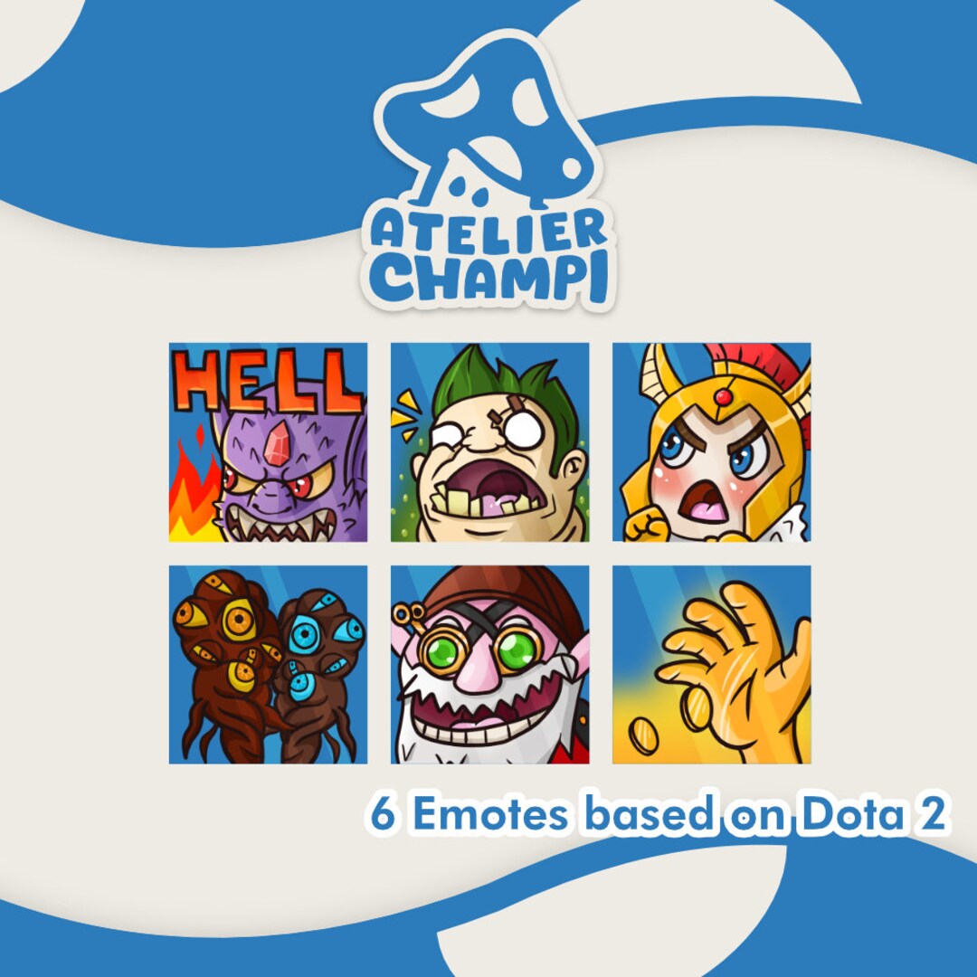 Pack of 6 Dota 2 Emotes Digital Download Twitch, Discord, Youtube, Kick ...