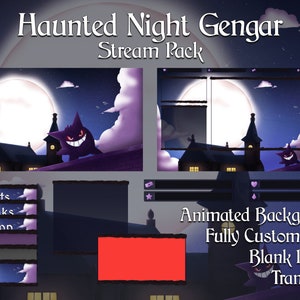 Gengar Overlay - Haunted Night Gengar - Stream Pack - EN / FR - Etsy