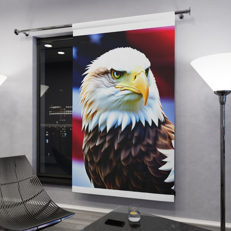 Patriotic Pride Window Curtain Usa-themed Drapery With American Flag ...