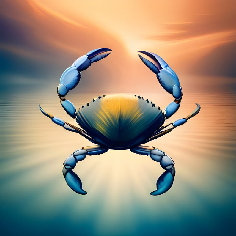 Crab Nautical Theme Digital Art - Etsy