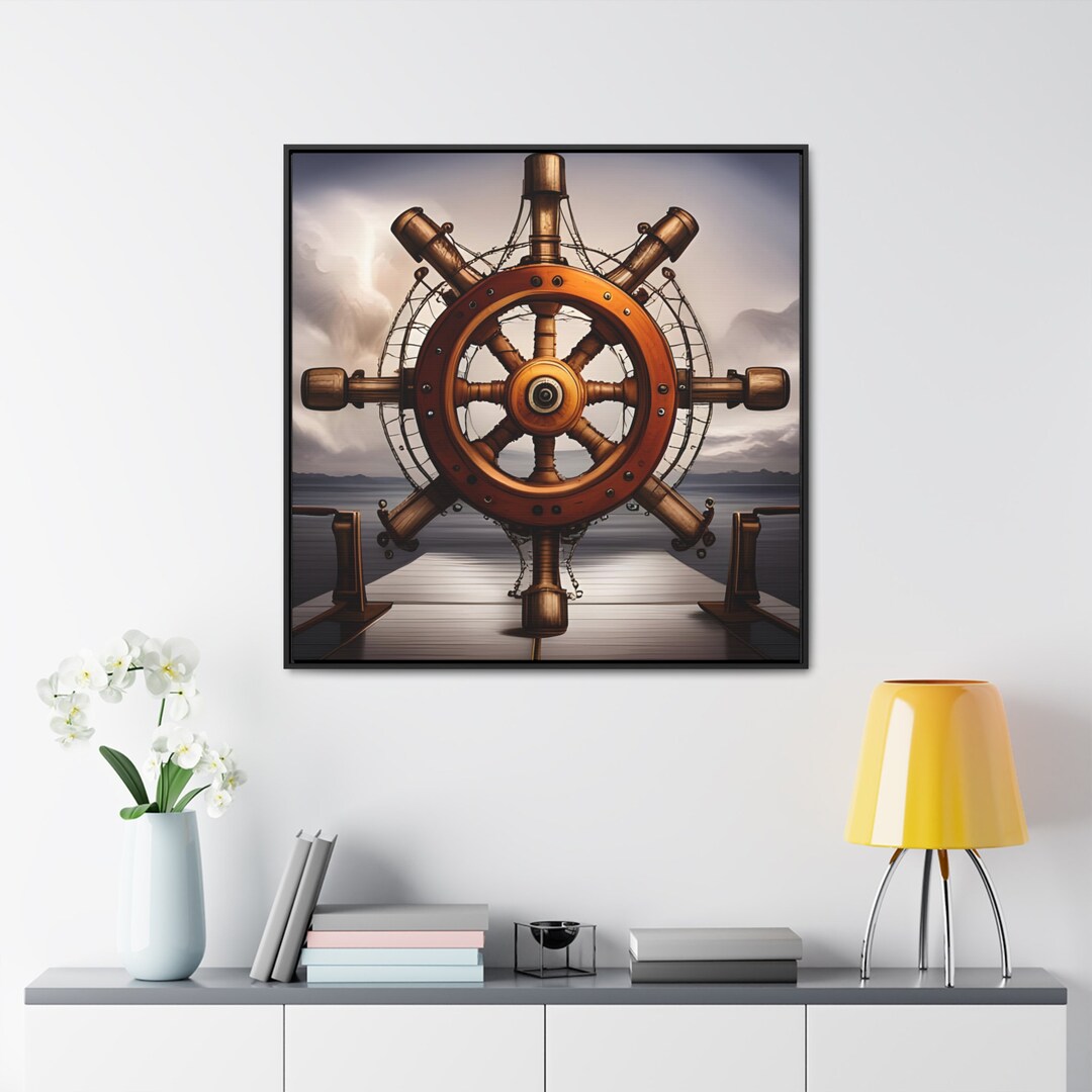 Nautical Steampunk Ships Wheel Gallery Canvas Wraps Square - Etsy