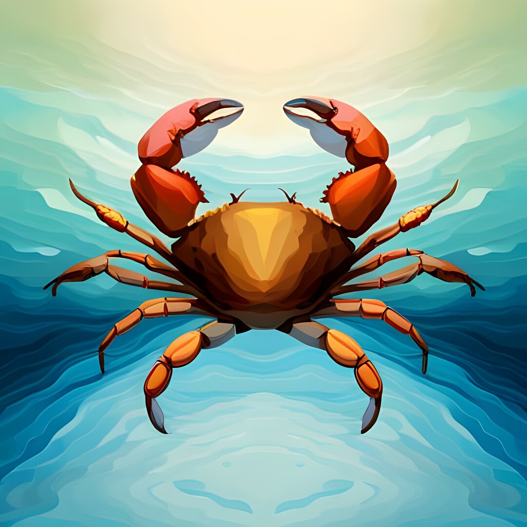 Crab Nautical Theme Digital Art - Etsy