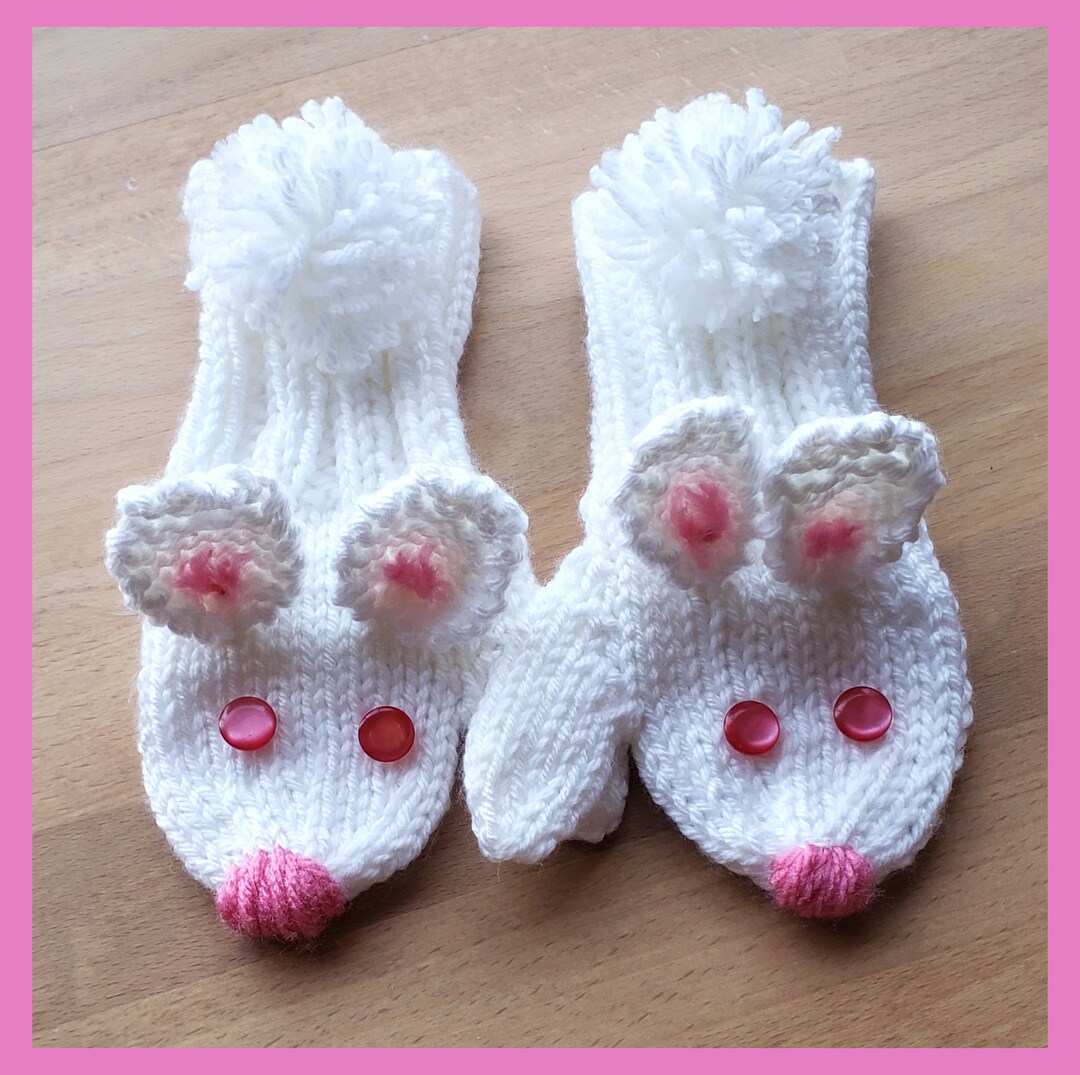 Bunny Mittens - Etsy