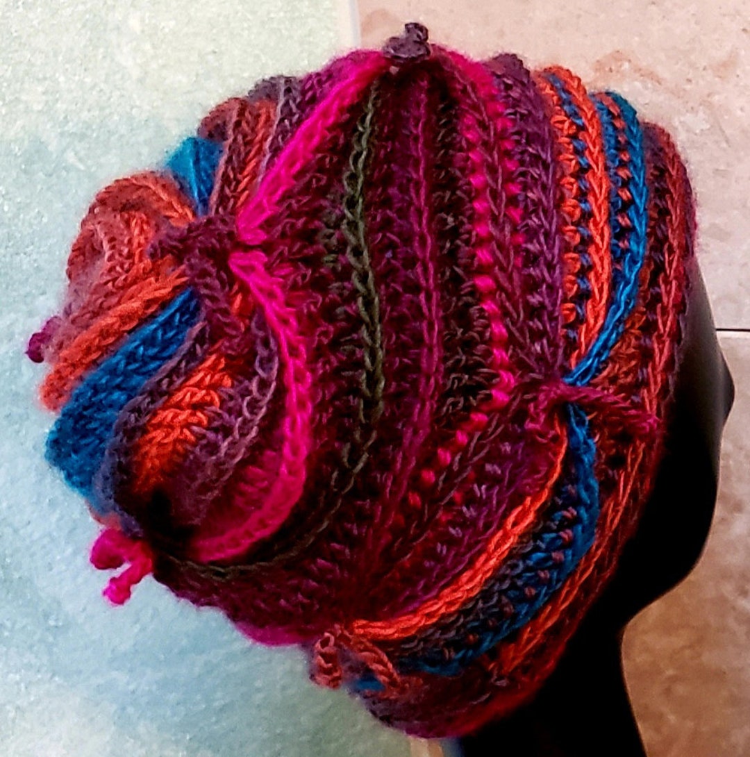 Berry Crunch Corrugated Hat and Cowl Set - Etsy