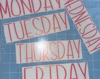 Days of the Week Decal Set Week Days Storage Bin Labels - Etsy