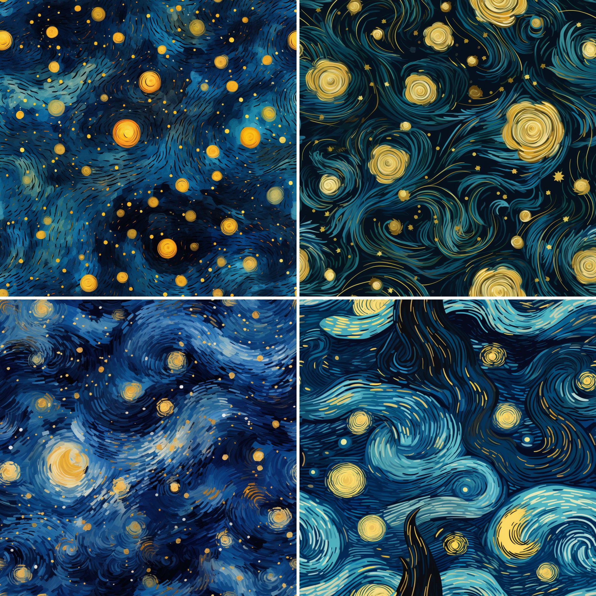 Vincent Van Gogh , Seamless Pattern ,galaxy Star Digital Paper, Sky ...