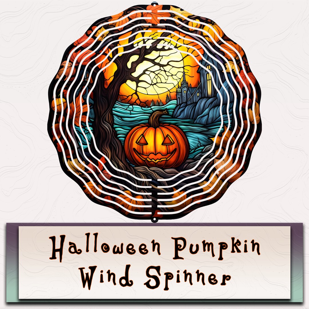 16 Halloween Pumpkin Wind Spinner, Fall Halloween Wind Spinner, Round ...