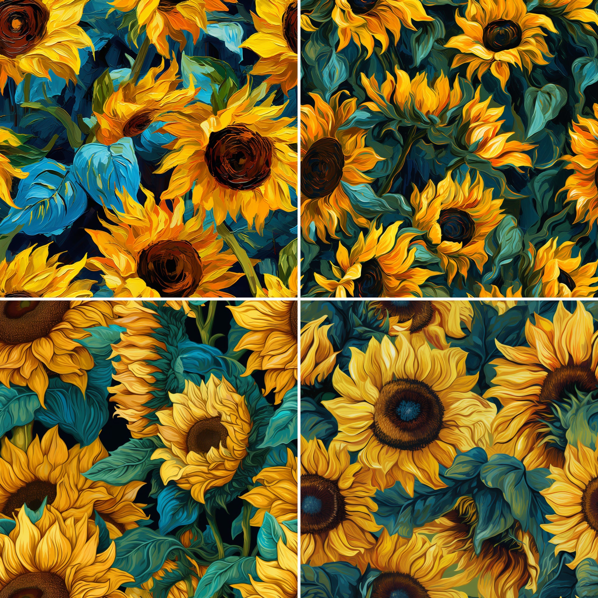 Vincent Van Gogh , Seamless Pattern, Pattern, Sunflower, Flowers ...