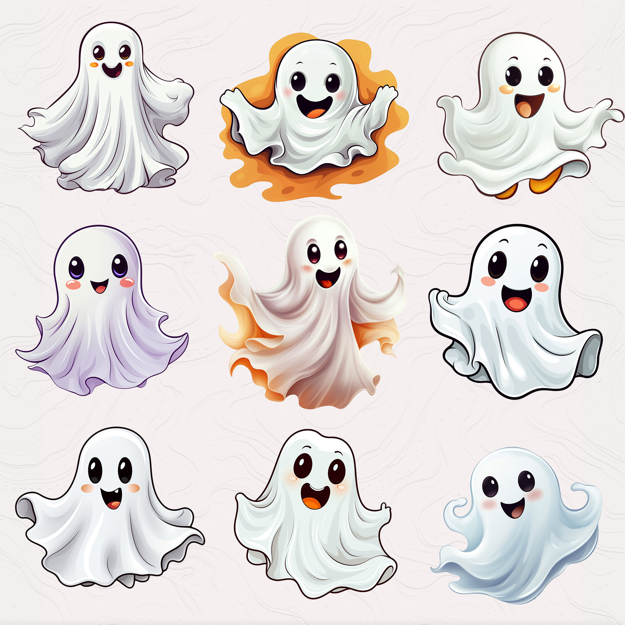 25 Cute Ghost Clipart, Cute Ghost Digital Papers, Fantasy Clip Art ...