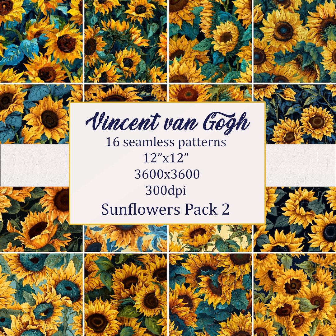 Vincent Van Gogh , Seamless Pattern, Pattern, Sunflower, Flowers ...